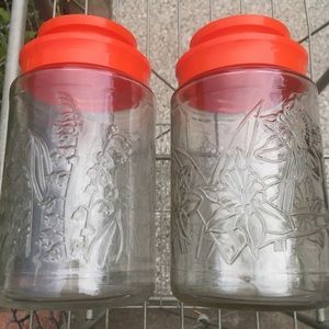 Anchor Hocking | Kitchen | Anchor Hocking Flower Glass Canisters | Poshmark